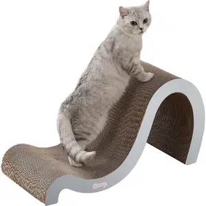 THE LICKER STORE Kona 27" Modern Cardboard Double-sided Wave Cat Scratcher With Catnip
