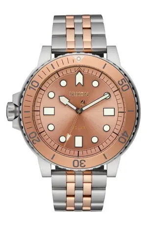 Nixon The Stinger Solar Bracelet Watch - Silver/coral