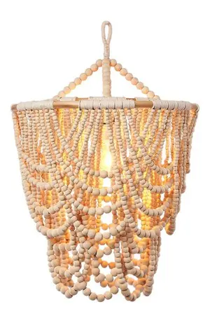 THE ARTISAN & COMPANY Wood Beaded 30 In. Chandelier - Natural