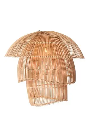 THE ARTISAN & COMPANY Cascade Rattan 3 Tier Pendant Light - Natural