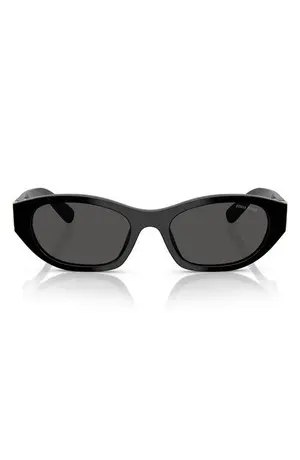 Miu Miu 53mm Irregular Sunglasses - Black