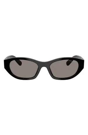 Miu Miu 53mm Irregular Sunglasses - Black/dark Grey