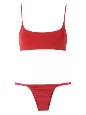 AMIR SLAMA Braided Trim Bikini Set - Red