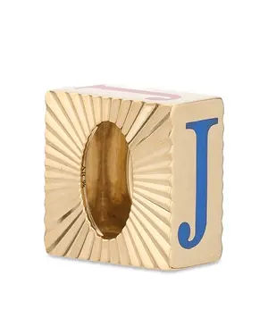 Adina Reyter 9k Yellow Gold Erami Initial Fluted Big Bead Pendant J