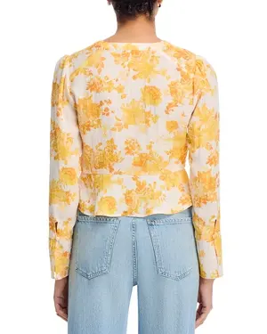 Aqua Printed Peplum Blouse