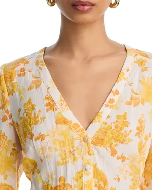 Aqua Printed Peplum Blouse