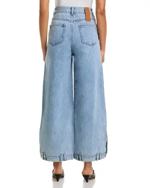 Rokh Palindrome High Rise Barrel Jeans - Light Blue