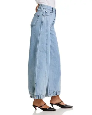 Rokh Palindrome High Rise Barrel Jeans - Light Blue