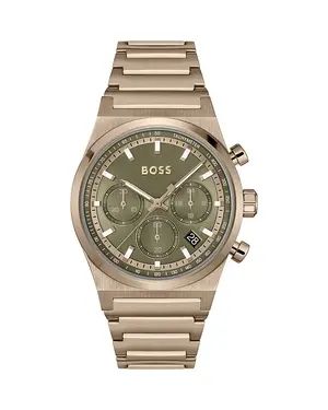 Hugo Boss Candor Chronograph Watch - Green/beige