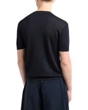 Emporio Armani Knit Jacquard Short Sleeve Sweater