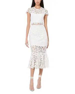 Alice + Olivia Clover Lace Dress - Off White