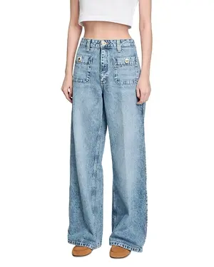 Sandro Medium Wash Jeans For Women