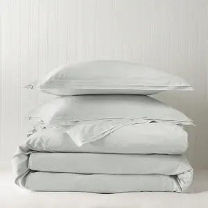 SKY Tipped Double-flange Percale Duvet Cover Set, Full/queen Exclusive - Grey
