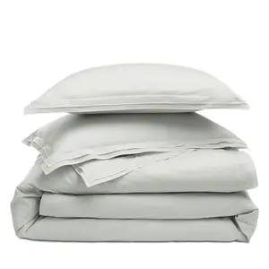 SKY Tipped Double-flange Percale Duvet Cover Set, Full/queen Exclusive - Grey