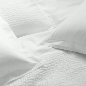 SKY Tipped Double Flange Percale Duvet Cover Set, Twin Exclusive - White