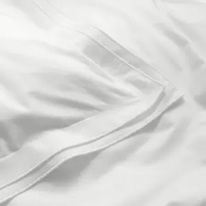 SKY Tipped Double Flange Percale Duvet Cover Set, Twin Exclusive - White