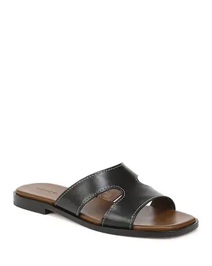 Women's Leather Slide Sandals