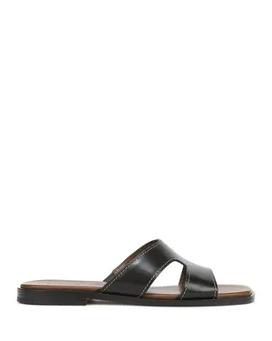 Vince Meyers Leather Slide Sandals