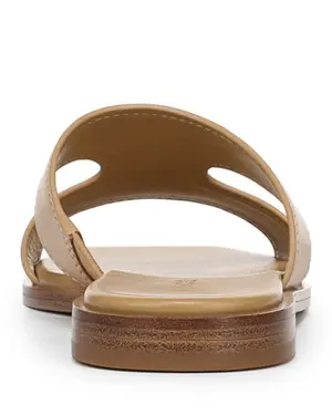 Vince Meyers Leather Slide Sandals - Light Sable