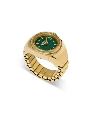 Fossil Ring Watch, 15mm - Green/gold