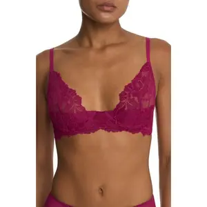 Natori Peony Unlined Lace Underwire Bra - Dark Raspberry