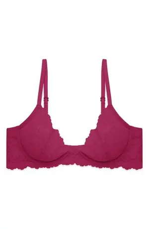 Natori Peony Unlined Lace Underwire Bra - Dark Raspberry