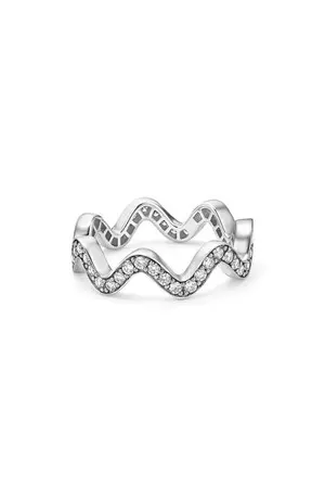 Lagos Caviar Spark Diamond Wave Eternity Ring