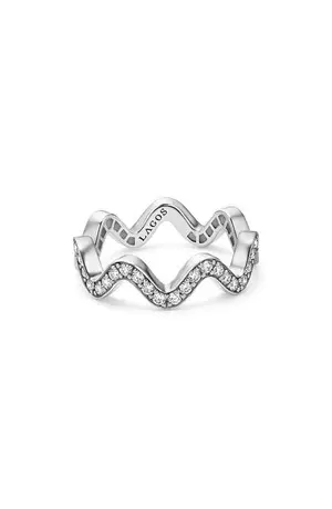 Lagos Caviar Spark Diamond Wave Eternity Ring
