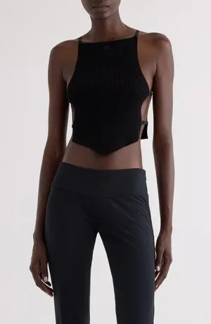COURREGES Open Side Rib Knit Tank