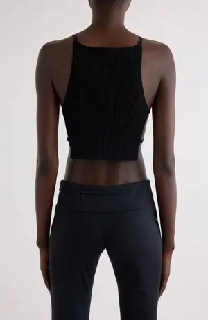COURREGES Open Side Rib Knit Tank