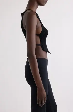 COURREGES Open Side Rib Knit Tank