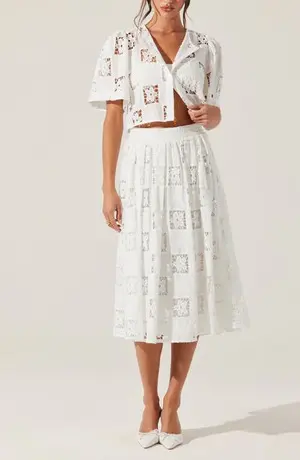 Astr The Label Andolina Lace Midi Skirt