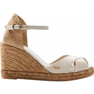 VISCATA Aiguablava Canvas Espadrille Wedge Sandals - Beige