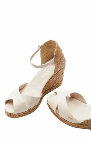 VISCATA Aiguablava Canvas Espadrille Wedge Sandals - Beige