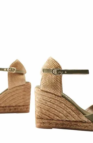 VISCATA Aiguablava Canvas Espadrille Wedges - Olivegreen