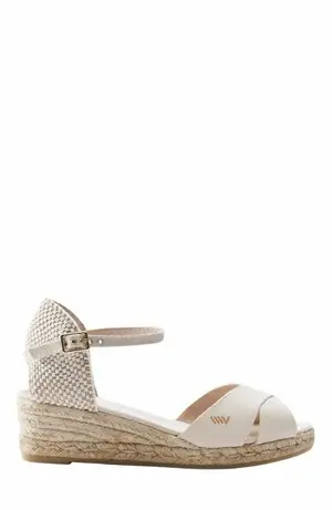 VISCATA Salina Canvas Espadrille Wedge Sandals - Beige