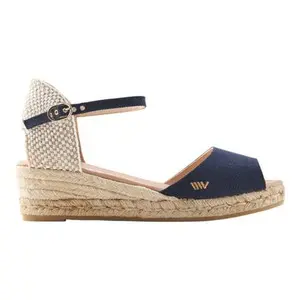 VISCATA Cavall Canvas Espadrille Wedge Sandals - Navy