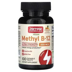 JARROW FORMULAS Methyl B-12 2500mcg Tropical 100 Chewable Tablets - One-color