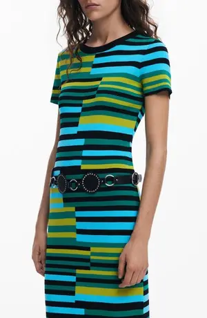 Desigual Disconnected Stripe Knit Dress