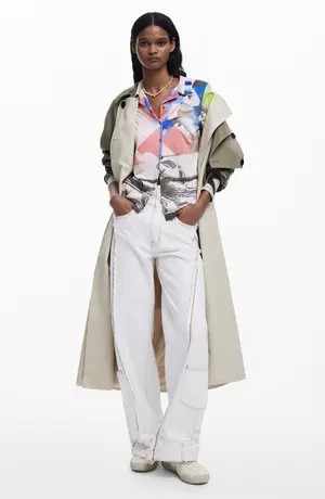 Desigual Abstract Print Shirt - White Multi