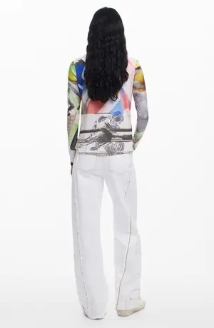 Desigual Abstract Print Shirt - White Multi