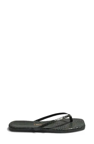 Tkees Lily Square Toe Flip Flop - Emerald Croc