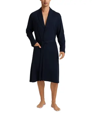 Hanro Night And Day Cotton Robe - Deep Navy