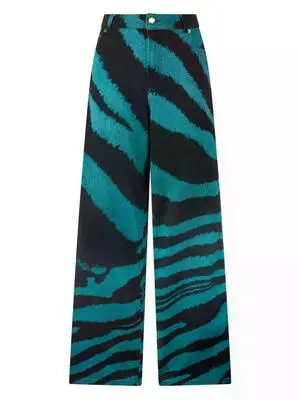 Roberto Cavalli Zebra Tribute-print Trousers - Black