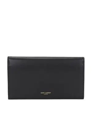 Saint Laurent Large Flap Wallet In Black - Nero
