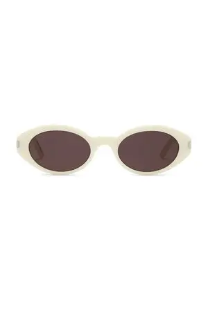 Saint Laurent Oval Frame Sunglasses - Ivory & Black