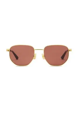 Bottega Veneta Split Sunglasses - Gold & Brown
