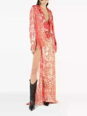 Roberto Cavalli Jaguar-print Midi Dress