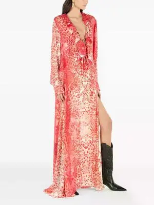 Roberto Cavalli Jaguar-print Midi Dress