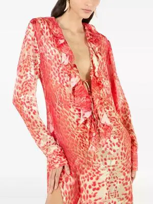 Roberto Cavalli Jaguar-print Midi Dress